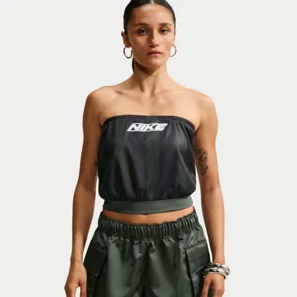 Nike Sportswear Slim Striped Jersey Tube Top - Green