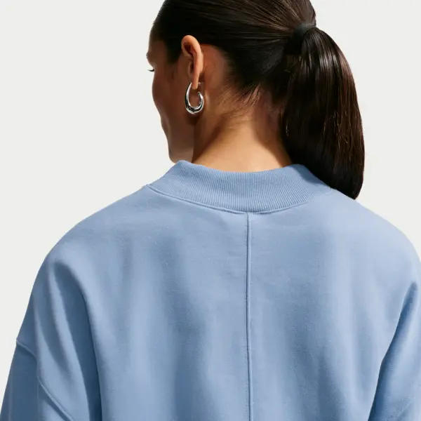 Nike Studio Fleece Lightweight Oversized Cropped Pleated Crew