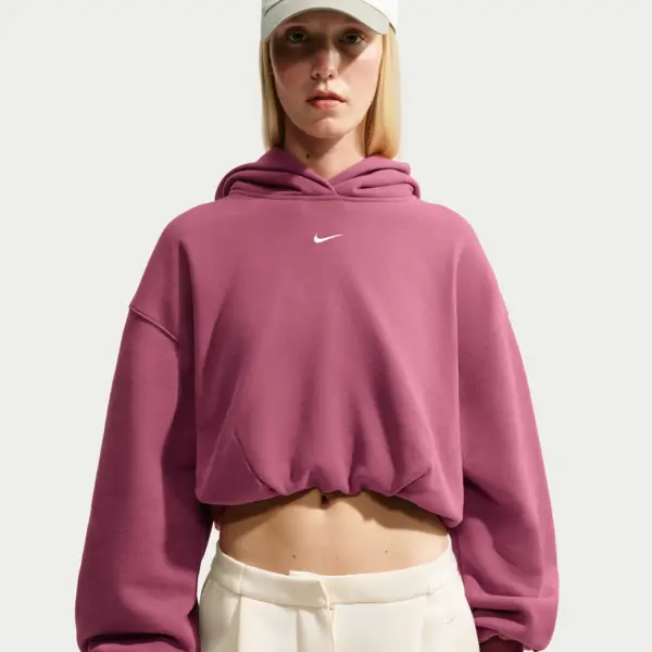 Nike Studio Fleece Medium Weight Oversized Cropped Hoodie