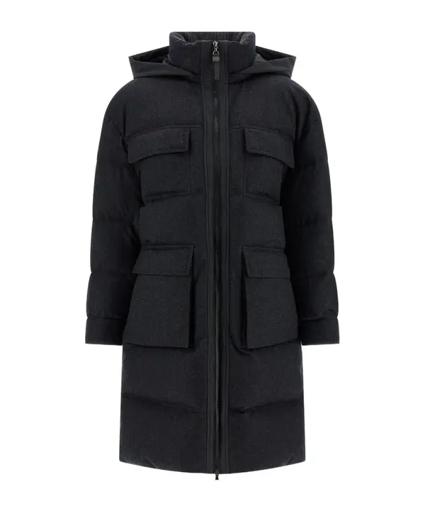 Brunello Cucinelli Long Quilted Down Jacket