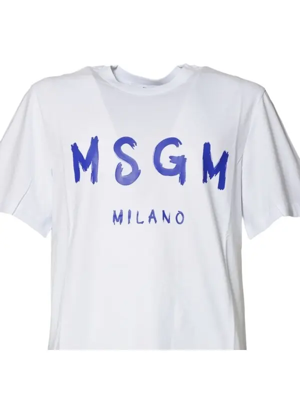 MSGM Logo Printed Crewneck T-shirt