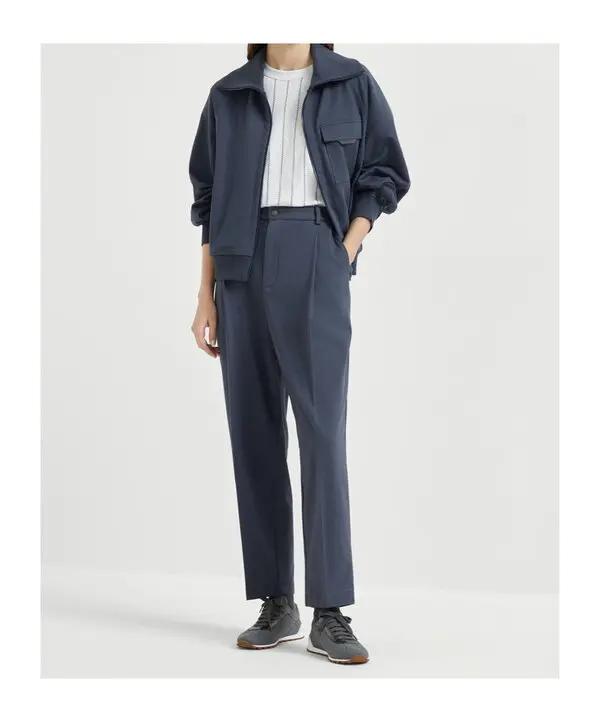 Brunello Cucinelli Tailored Pleated Jersey Trousers