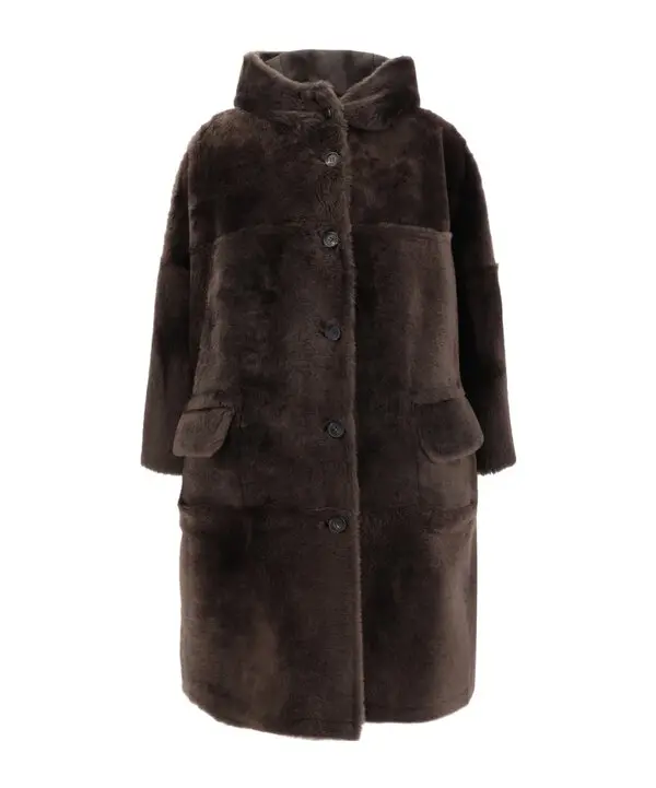 Brunello Cucinelli High Collared Hooded Coat