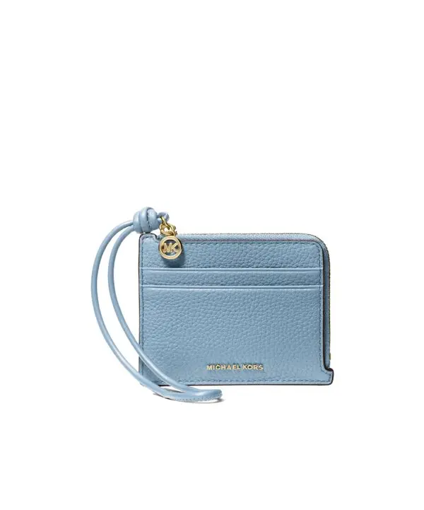 Michael Kors Jet Set Small Pebbled Leather Wristlet Card Case - Blue