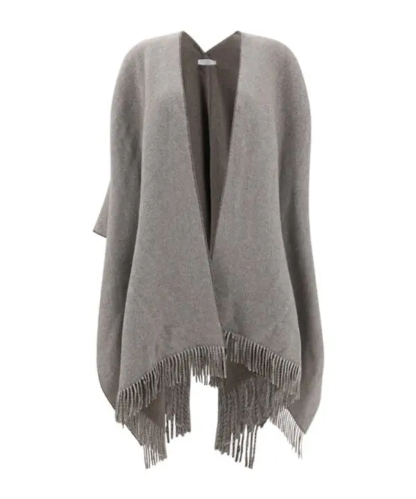 Brunello Cucinelli Reversible Fringed-edge Poncho