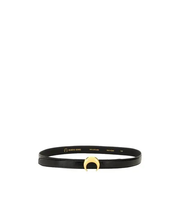 MARINE SERRE Crescent Moon Buckle Belt - Black