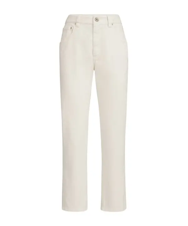 Brunello Cucinelli Dyed Denim Five-pocket Straight Leg Trousers