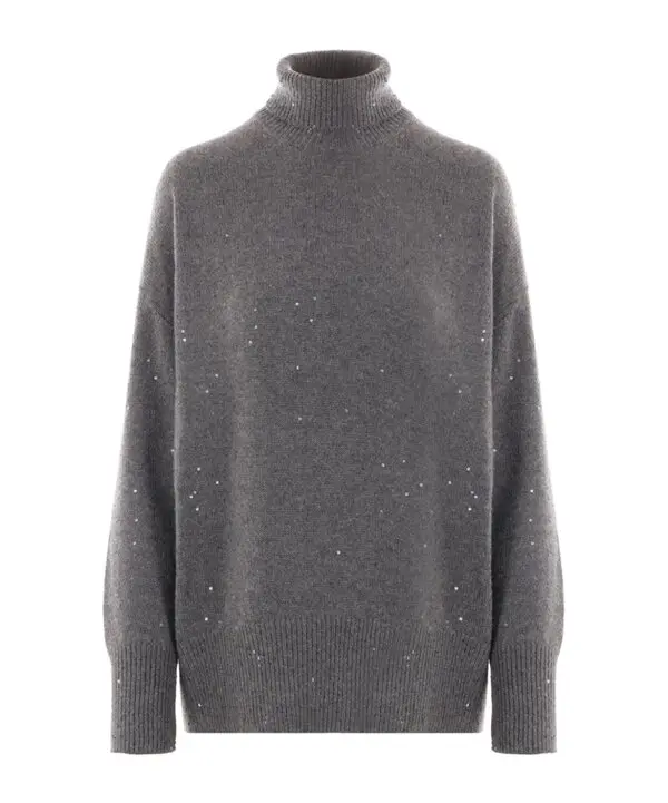 Brunello Cucinelli Sequin-trimmed Turtleneck Sweater