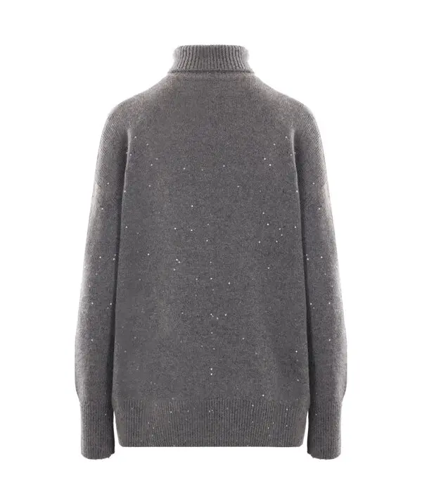 Brunello Cucinelli Sequin-trimmed Turtleneck Sweater