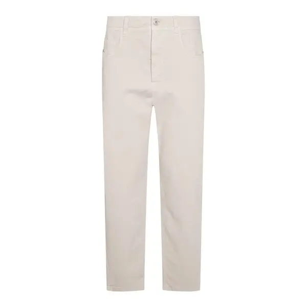 Brunello Cucinelli Logo-patch Jeans - Natural