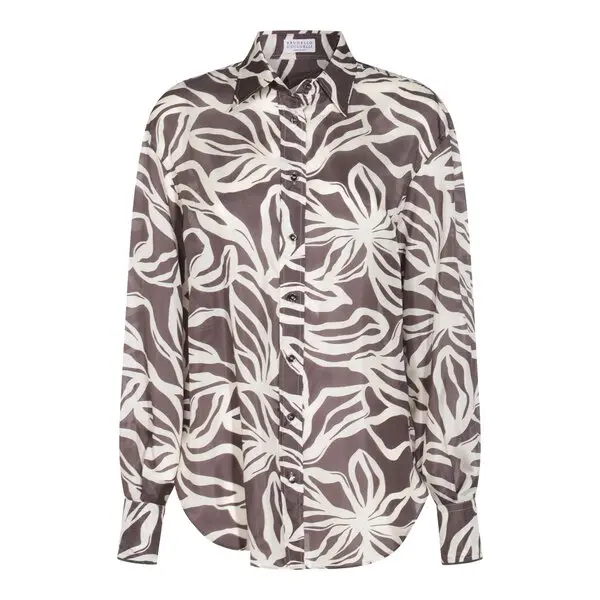 Brunello Cucinelli Printed Long-sleeve Shirt