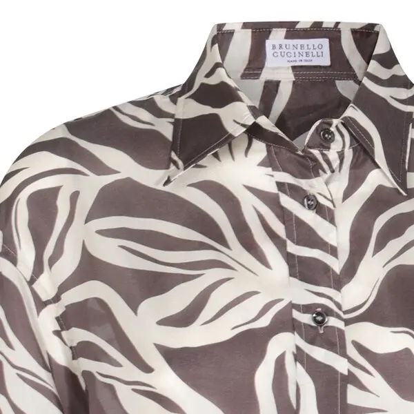 Brunello Cucinelli Printed Long-sleeve Shirt