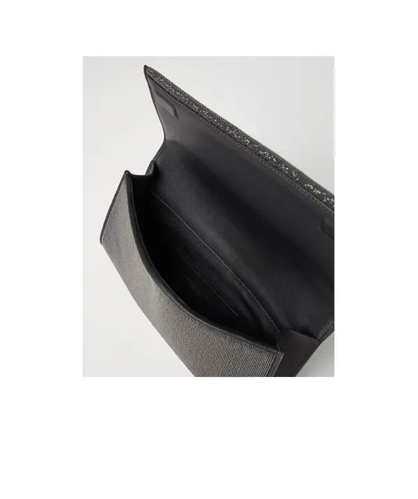 Brunello Cucinelli Precious Monili Foldover Top Clutch Bag