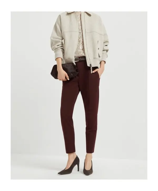 Brunello Cucinelli Button-fastening Stretch-cotton Trousers