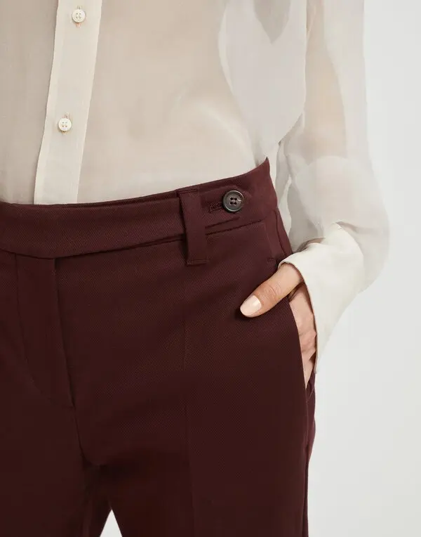 Brunello Cucinelli Button-fastening Stretch-cotton Trousers
