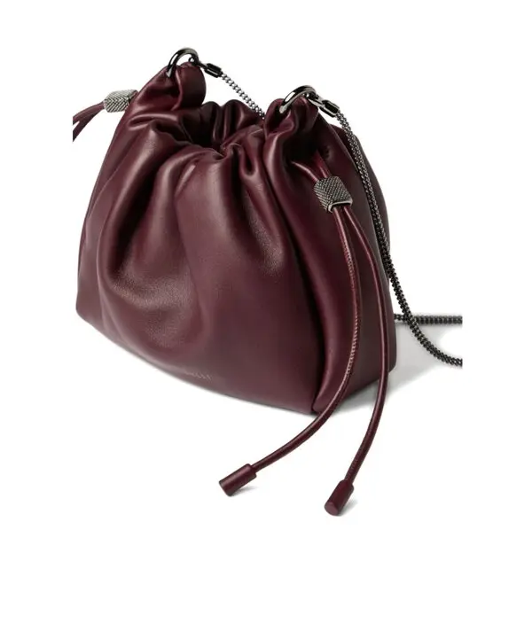 Brunello Cucinelli Mellow Drawstring Small Bucket Bag
