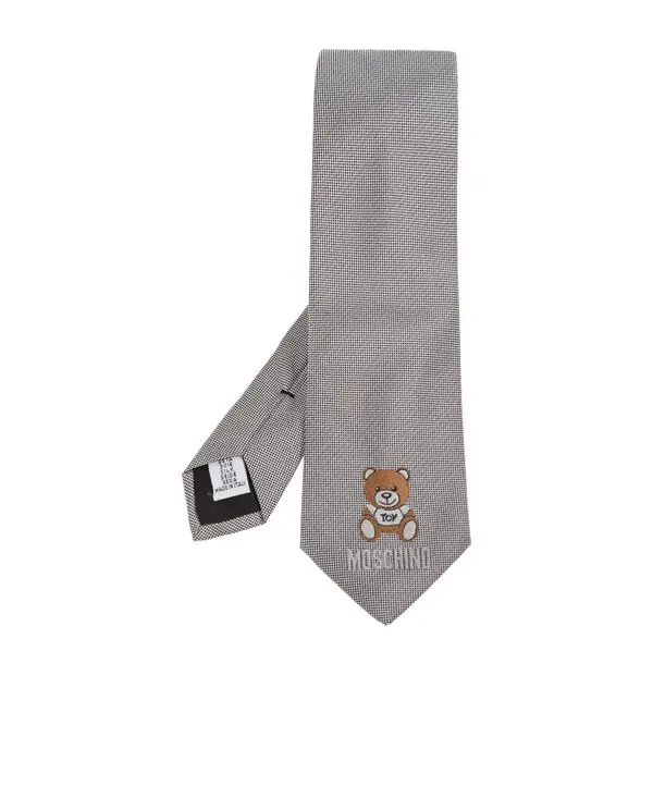 Moschino Embroidered Bear Tie