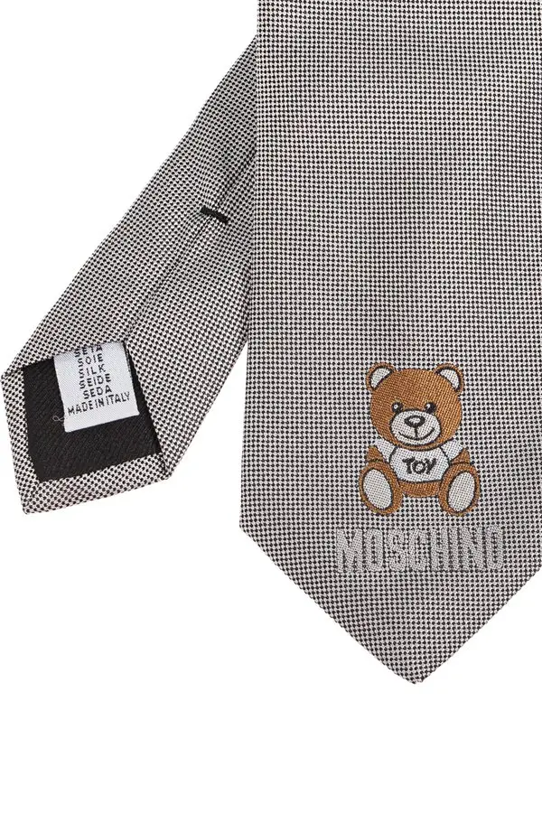 Moschino Embroidered Bear Tie