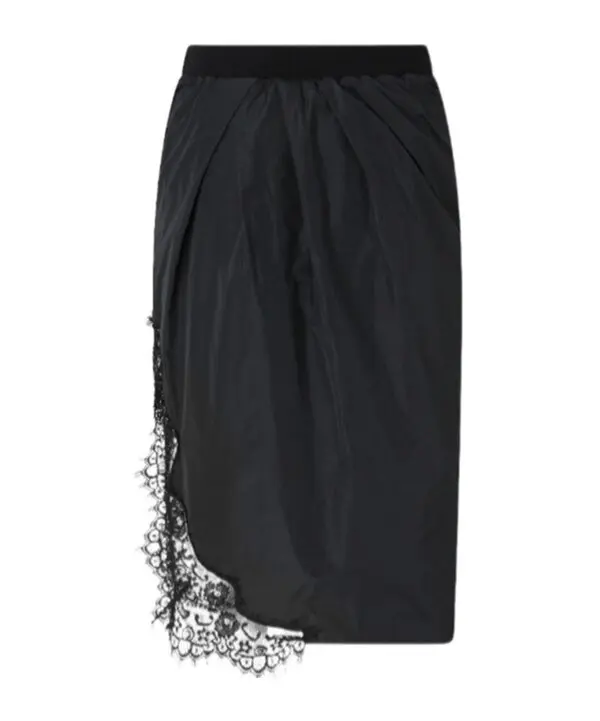 Pinko Lace-trim Gathered Skirt