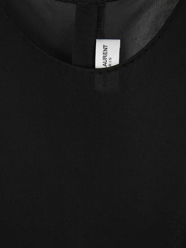 Saint Laurent Sleeveless Crewneck Maxi Dress With Logo Detail