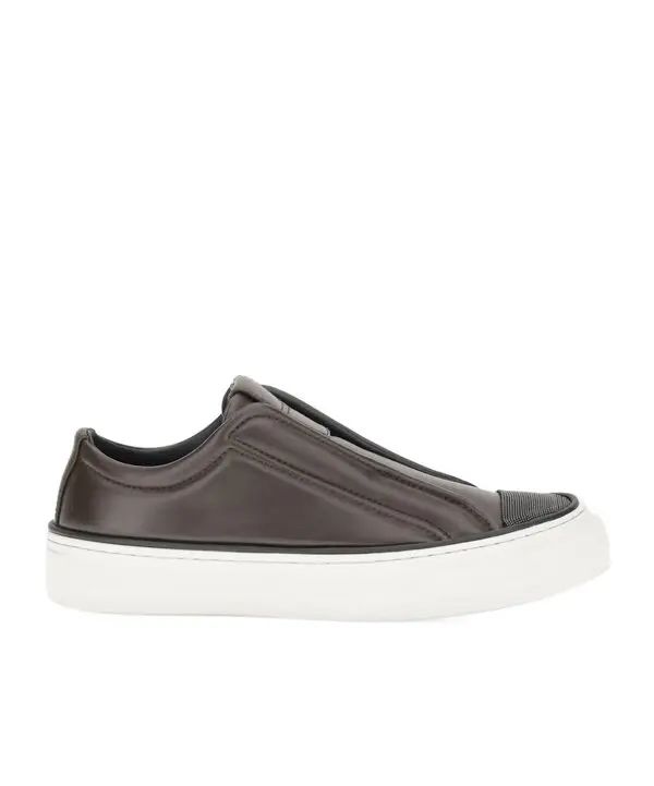 Brunello Cucinelli Embellished Slip-on Sneakers - Black