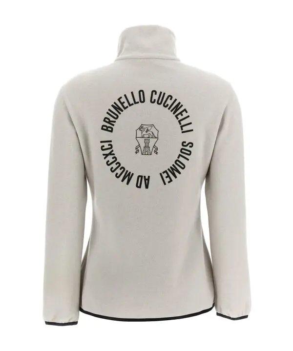 Brunello Cucinelli Logo Printed Long Sleeved Sweater