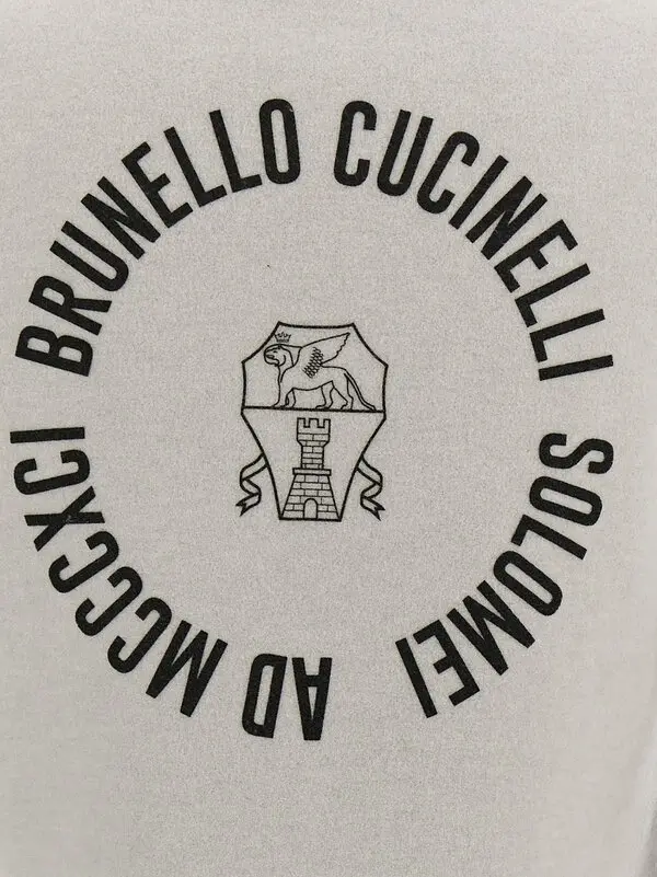 Brunello Cucinelli Logo Printed Long Sleeved Sweater