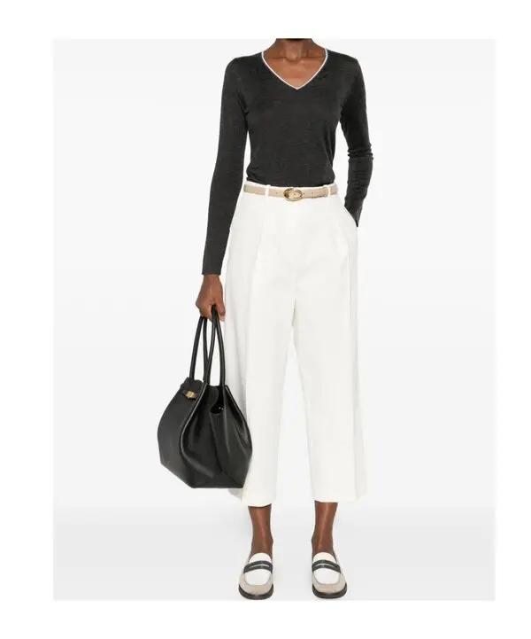 Brunello Cucinelli Pleated Cropped Trousers