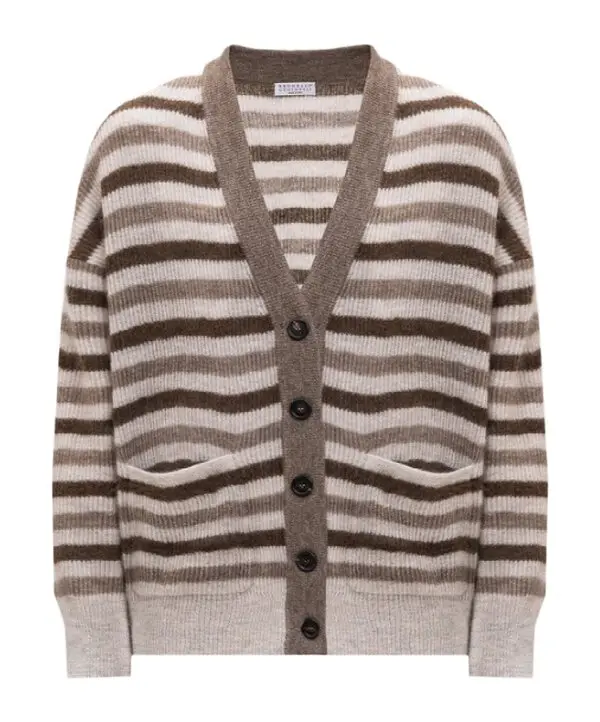 Brunello Cucinelli Striped Knitted Cardigan - No