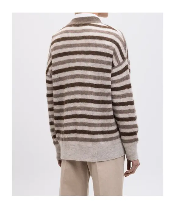 Brunello Cucinelli Striped Knitted Cardigan