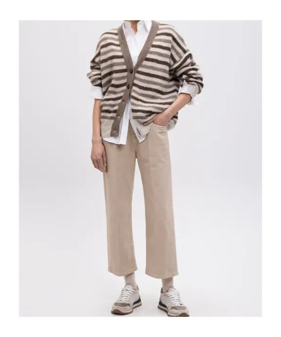 Brunello Cucinelli Striped Knitted Cardigan