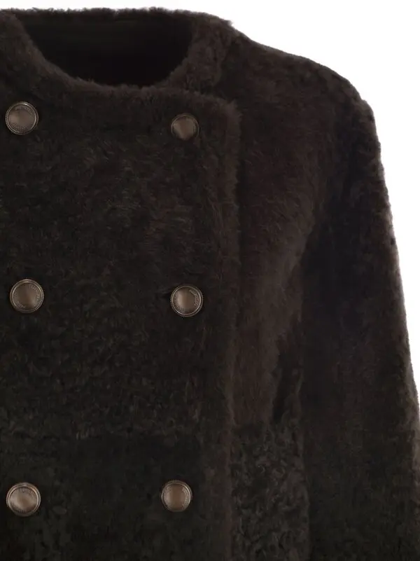 Brunello Cucinelli Double-breasted Long-sleeved Jacket - Dark Brown