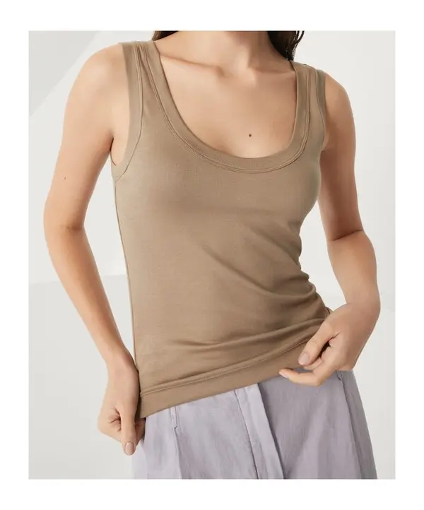 Brunello Cucinelli Embellished Stretch Ribbed Jersey Tank Top