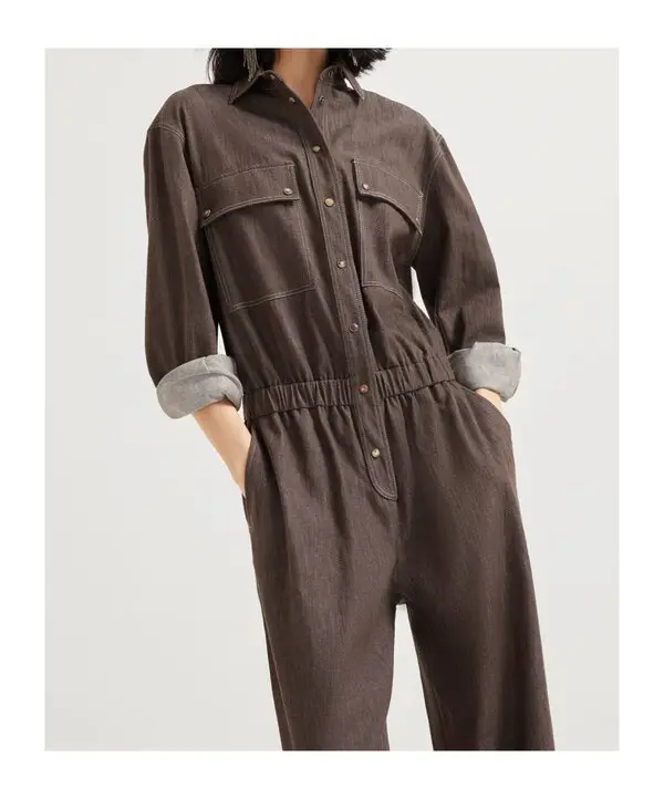 Brunello Cucinelli Cotton Denim Jumpsuit