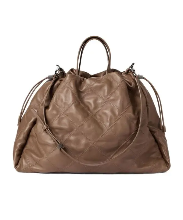 Brunello Cucinelli Mellow Large Tote Bag - Brown