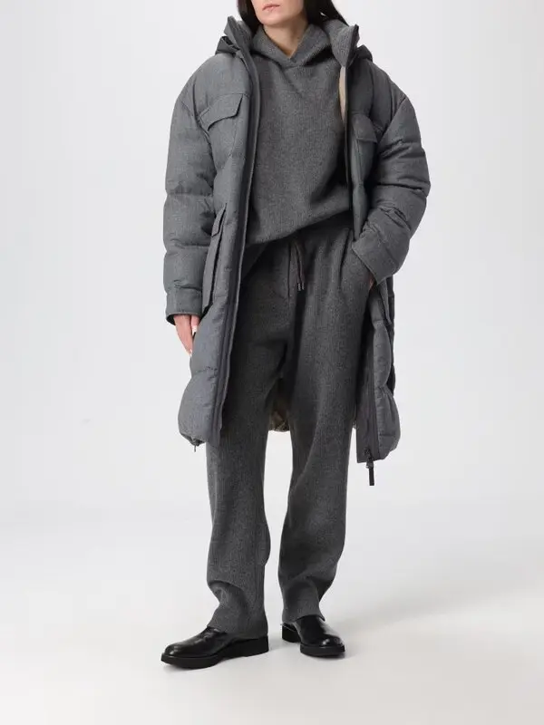Brunello Cucinelli Long Quilted Down Jacket With Detachable Hood