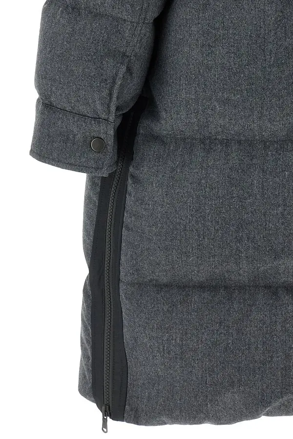 Brunello Cucinelli Long Quilted Down Jacket With Detachable Hood