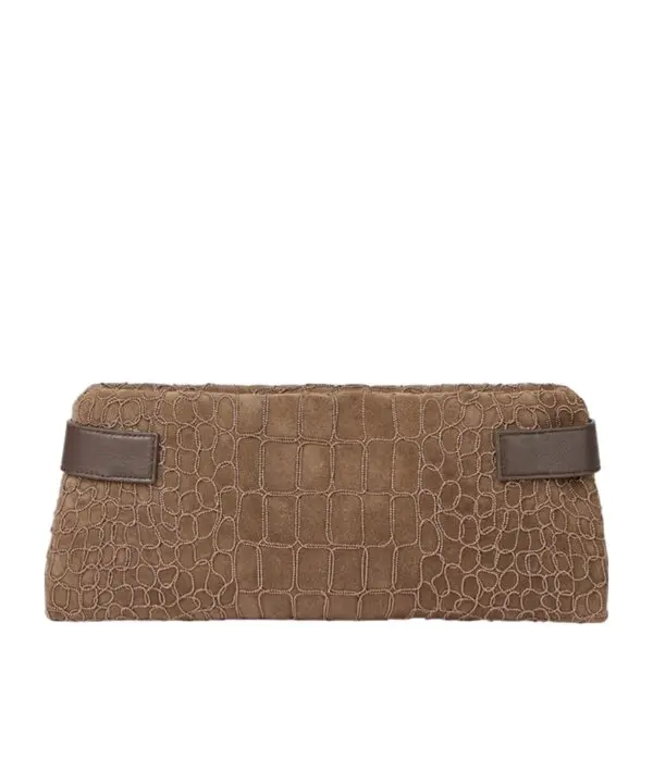 Brunello Cucinelli Essence Embossed Clutch Bag