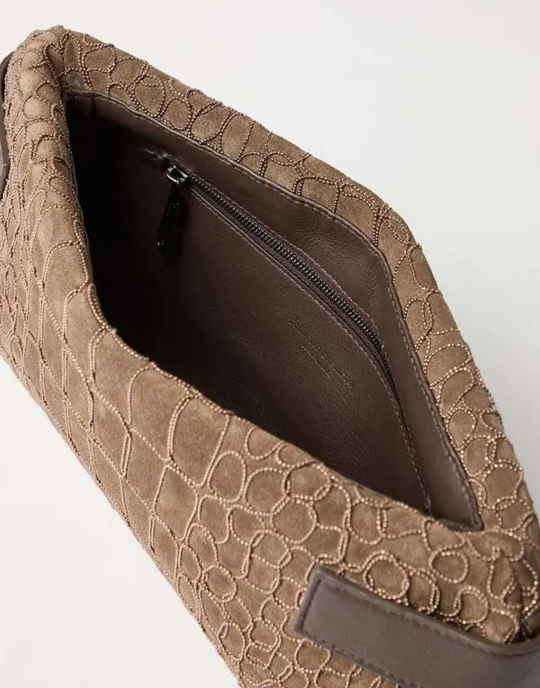Brunello Cucinelli Essence Embossed Clutch Bag