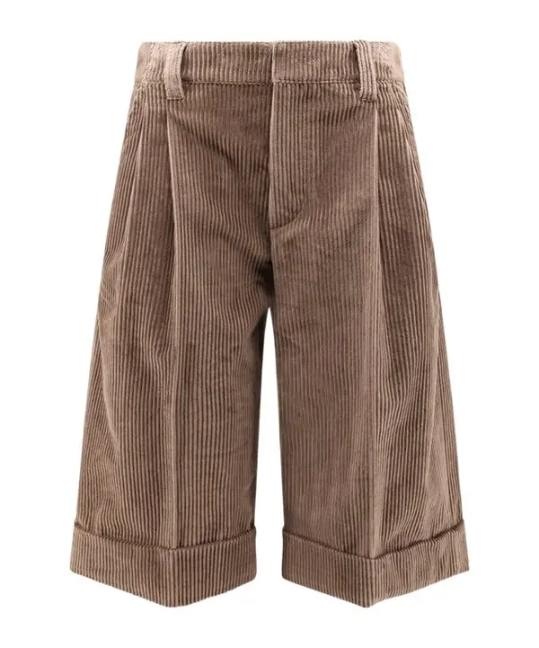Brunello Cucinelli Monili Detailed Corduroy Shorts