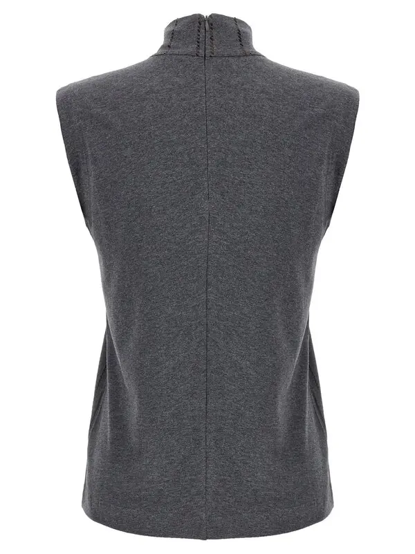 Brunello Cucinelli Sleeveless Mock Neck Top
