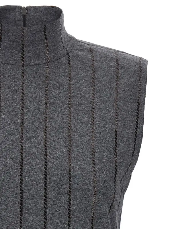 Brunello Cucinelli Sleeveless Mock Neck Top