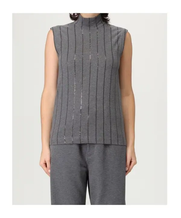 Brunello Cucinelli Sleeveless Mock Neck Top