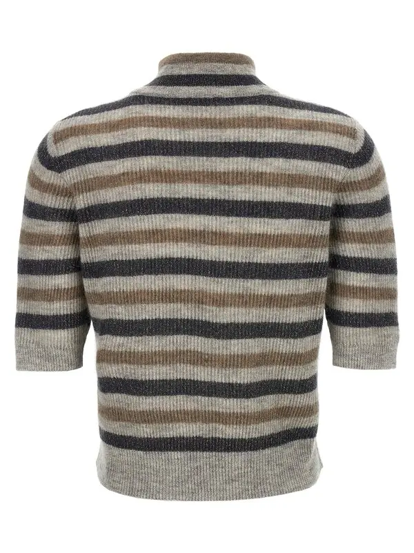 Brunello Cucinelli Striped Cropped Jumper