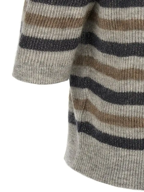 Brunello Cucinelli Striped Cropped Jumper