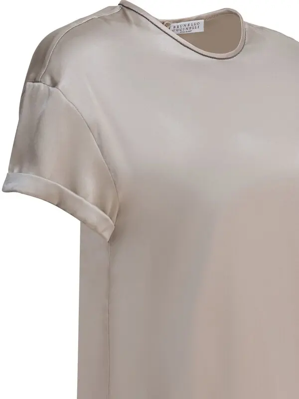 Brunello Cucinelli Satin Crewneck T-shirt