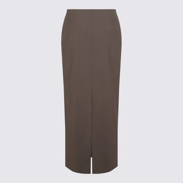 Brunello Cucinelli Rear Slit Midi Skirt