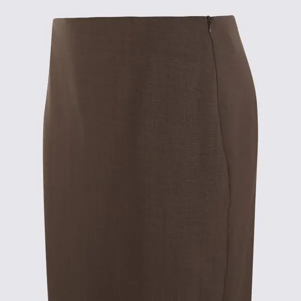 Brunello Cucinelli Rear Slit Midi Skirt
