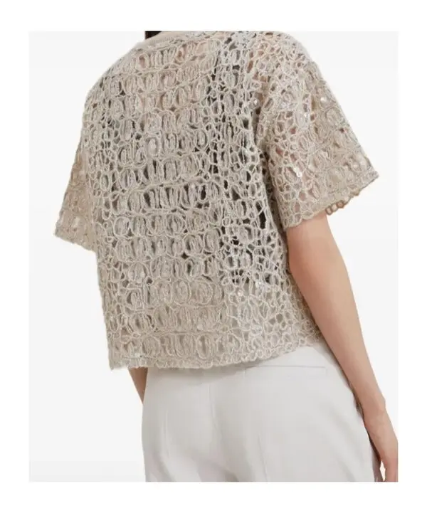 Brunello Cucinelli Sequin Embellished Short-sleeved T-shirt