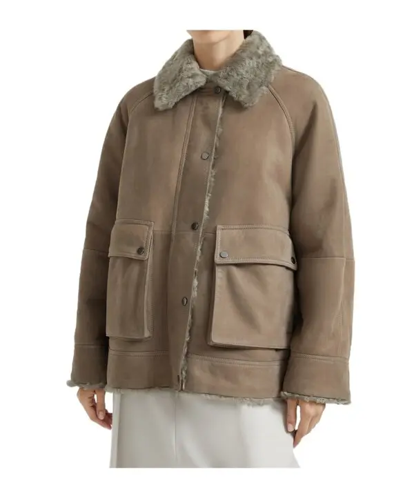 Brunello Cucinelli Shearling Trimmed Jacket